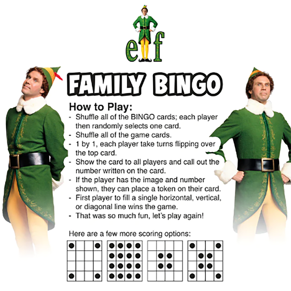 Elf Family Bingo – Red Rider Leg Lamps